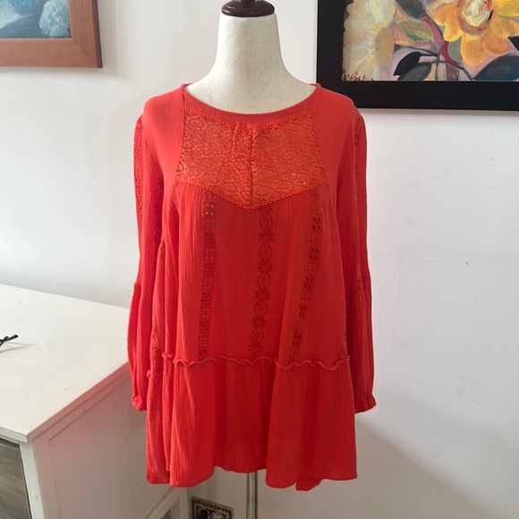 Adiva | Tops | Adiva Tangerine Boho Top | Poshmark